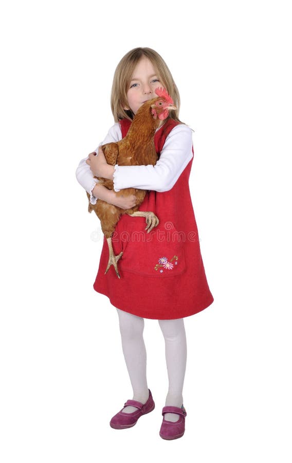 Little girl with chicken stock photo. Image of happy - 18926218