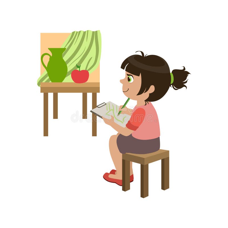 Little Boy Copying His Classmate Girl on Exam Stock Vector ... Little Boy Copying His Classmate Girl on Exam Stock Vector ...