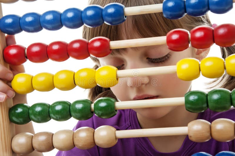 Little girl counting stock image. Image of intelligence - 28942549