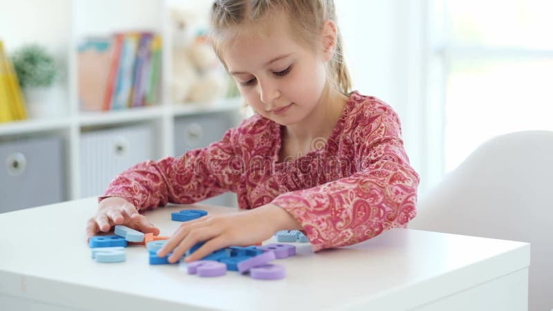 Little Girl Counting Math Task during Lesson Stock Footage - Video of ...