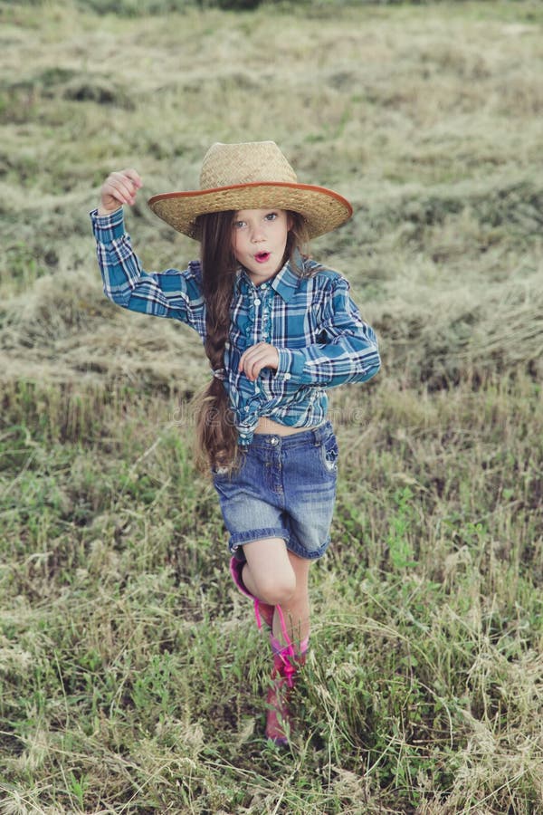Little girl Cowboy stock image. Image of beauty, country - 90350741