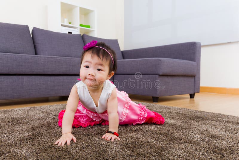Little girl crawling stock photo. Image of climb, curious - 36845428