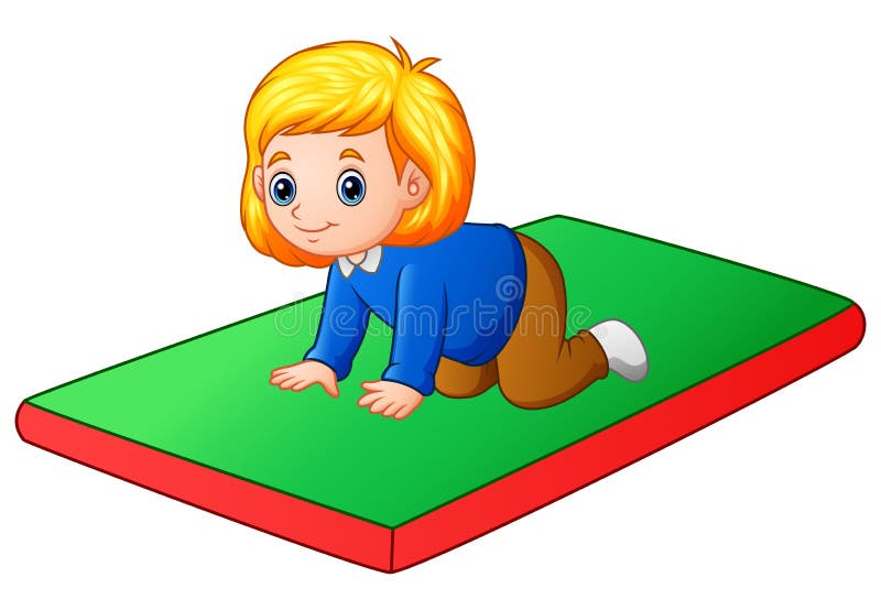 Cartoon Kid Crawling Isolated on White Background Stock Vector ...