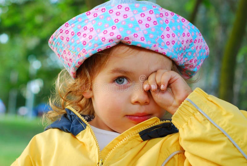 Little girl crying stock image. Image of face, outside - 34329247