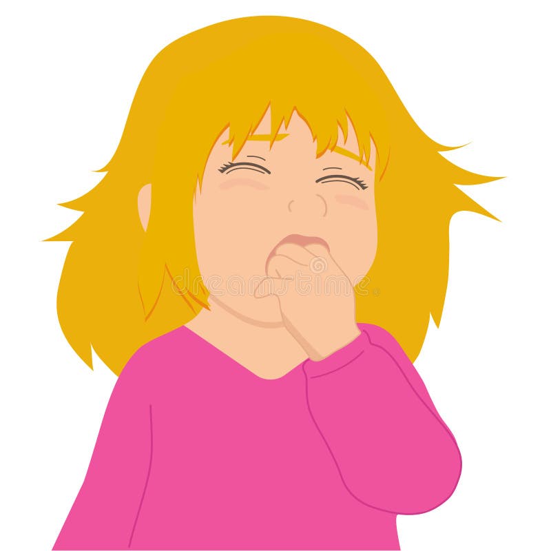 The Little Girl is Crying Out Loud. Bad Mood. Vector Flat White ...