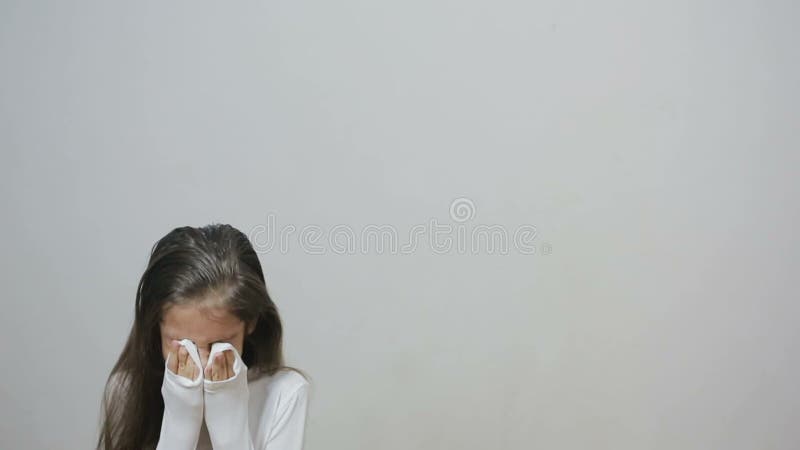 Little Girl Crying with Tears Rolling Down Her Cheeks Stock Video ...