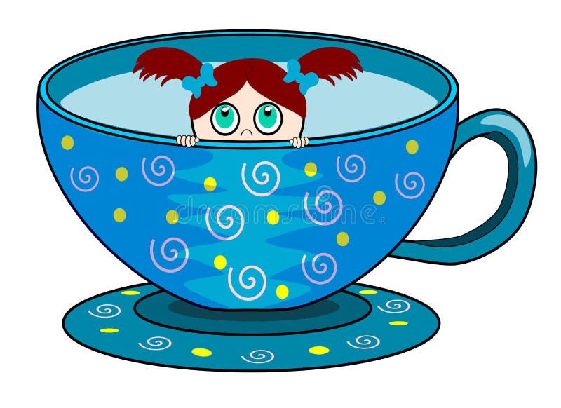 Little girl in a cup stock illustration. Illustration of little - 41285431