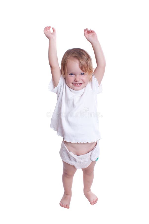 Little girl with daiper stock image. Image of innocent - 26061413
