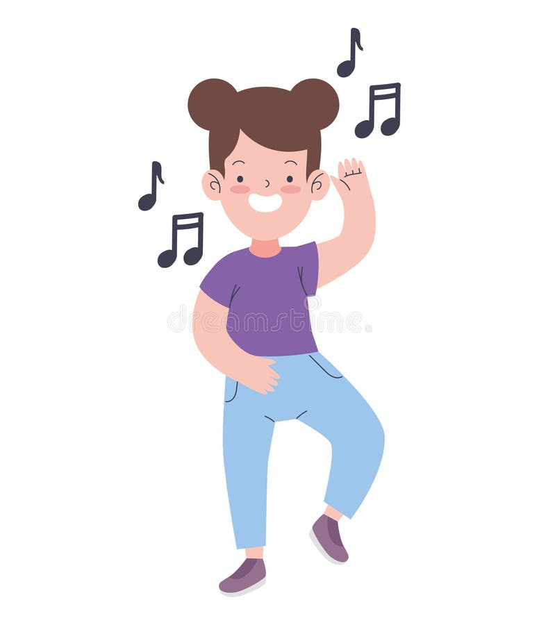 Little girl dancing stock vector. Illustration of smiling - 350960070