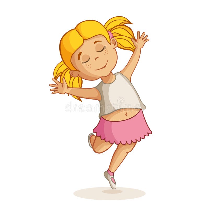 Little girl dancing stock vector. Illustration of vector - 76687282