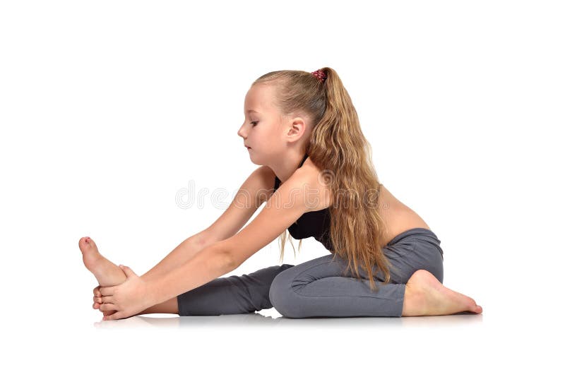 Little yoga girl stock photo. Image of relaxation, exercise - 60915282