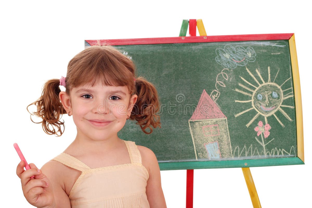 2,524 Little Girl Drawing Board Stock Photos - Free & Royalty-Free ...