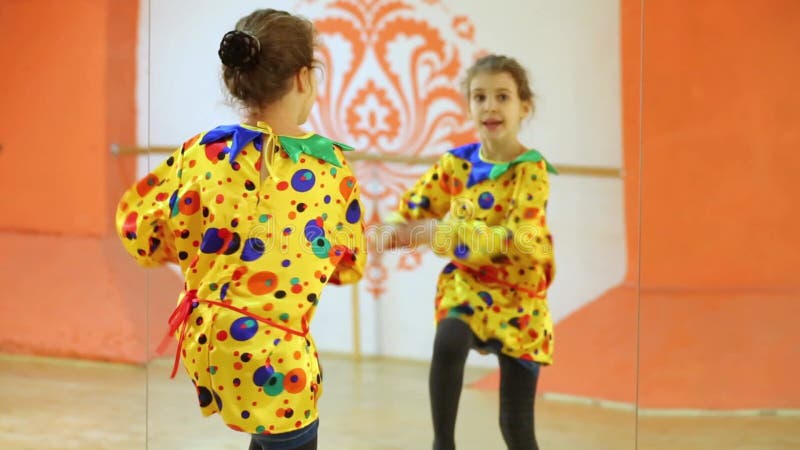 Little Girl Dressed As Jester Dances on Stage Stock Video - Video of ...