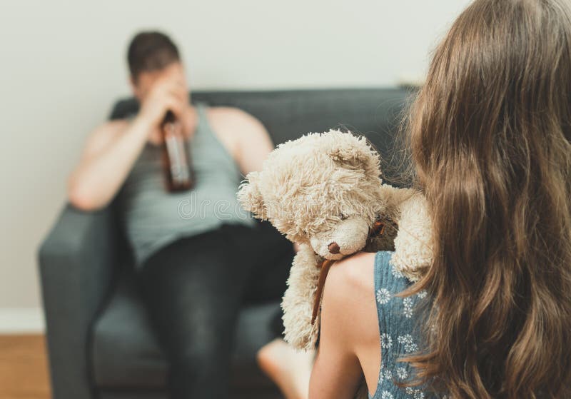 Little Girl with Drunk Father Stock Image - Image of fatherhood, parent ...