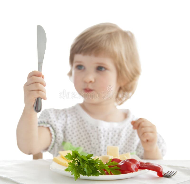 Little girl eating stock photo. Image of breakfast, healthy - 28253954