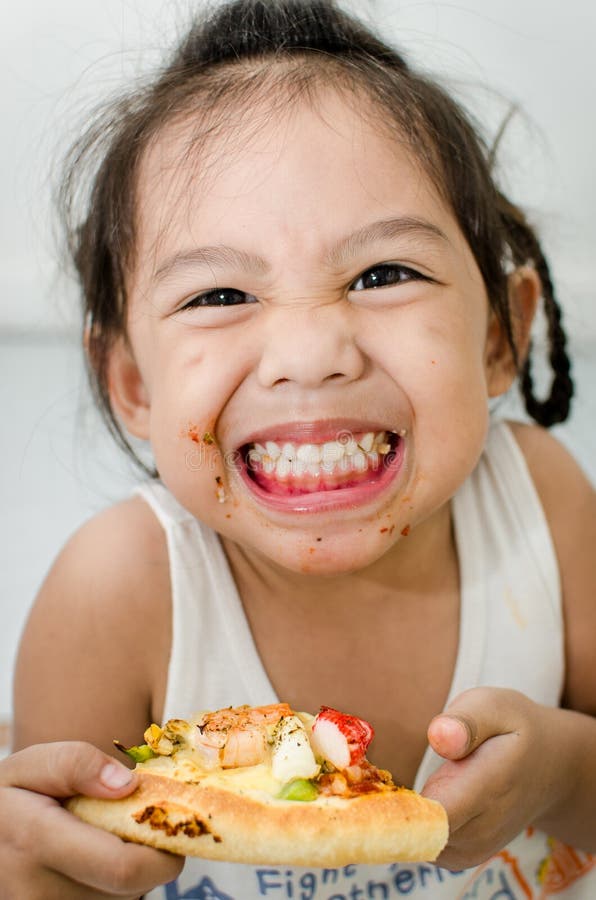 Little girl eating. stock image. Image of happy, smile - 34341017