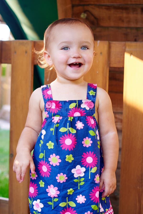 Little Girl Enjoys Summer Laughs Stock Image - Image of little, meadow ...