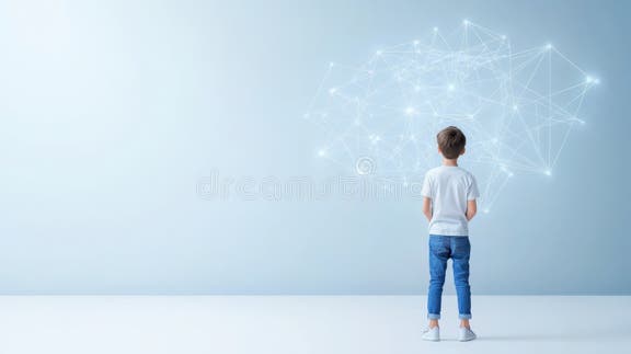 Little Girl Explores a World of Connections, Network Visualization ...