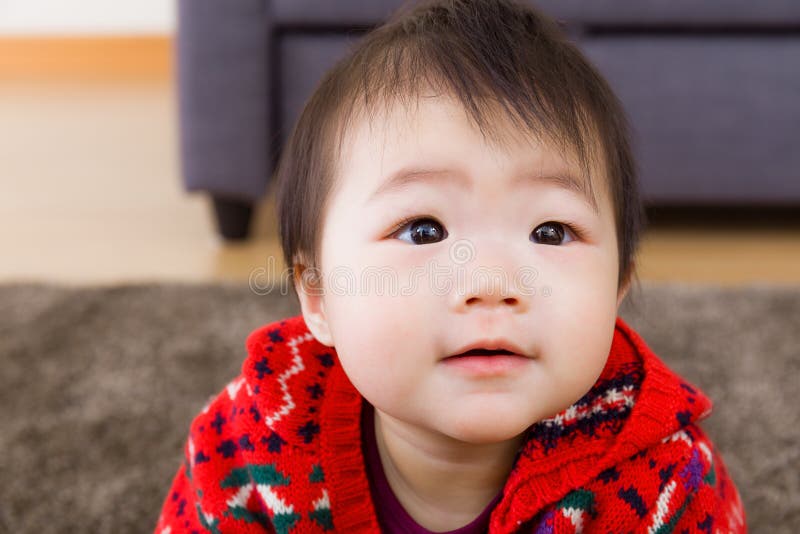 Little girl feel curiosity stock image. Image of newborn - 36845389