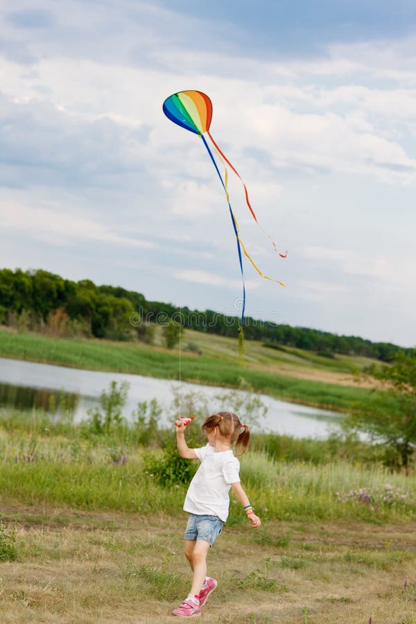 Flying kite stock image. Image of bounce, girl, holiday - 2639605