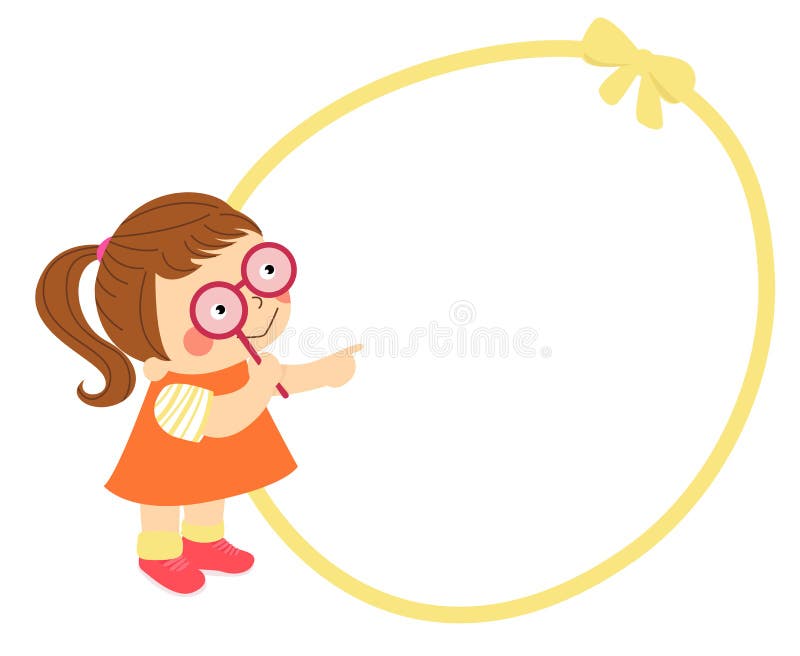 Girl and frame stock vector. Illustration of child, cutout - 18524004