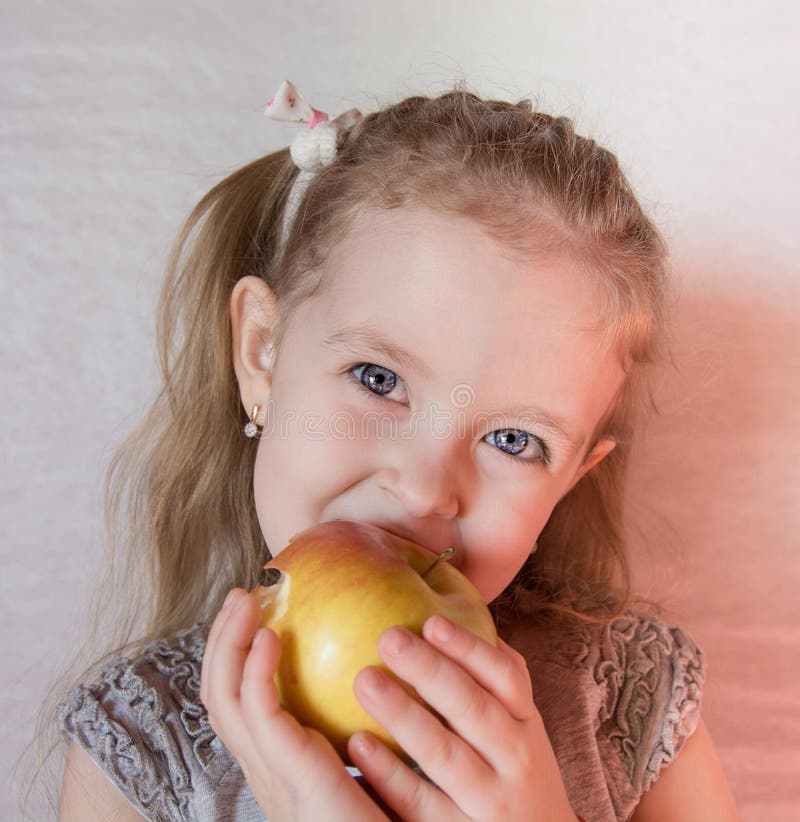 Little girl with fruit stock photo. Image of fruits, children - 50229510