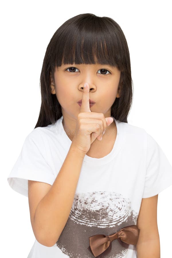 Little Girl Gesturing Silence Sign Stock Image - Image of quiet ...