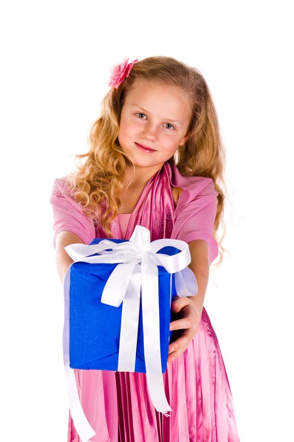 Little Girl with Gift Boxes Stock Image - Image of caucasian, little ...