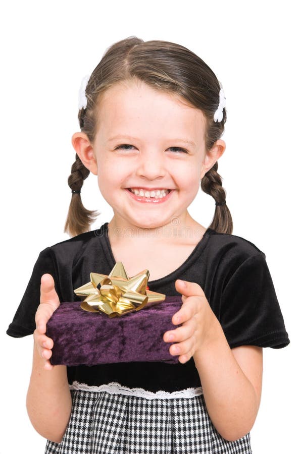 Little girl giving gift stock photo. Image of smile, gift - 3065432