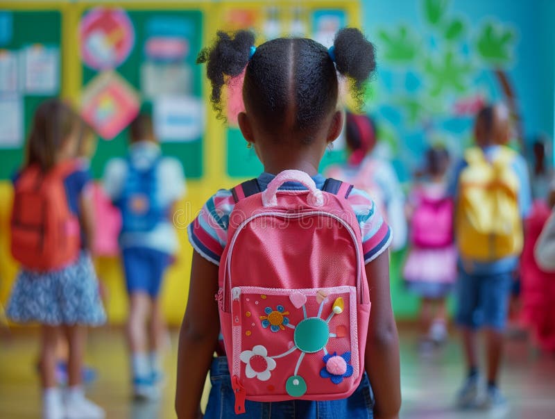 A Little Child Going Back To School Stock Illustration - Illustration ...