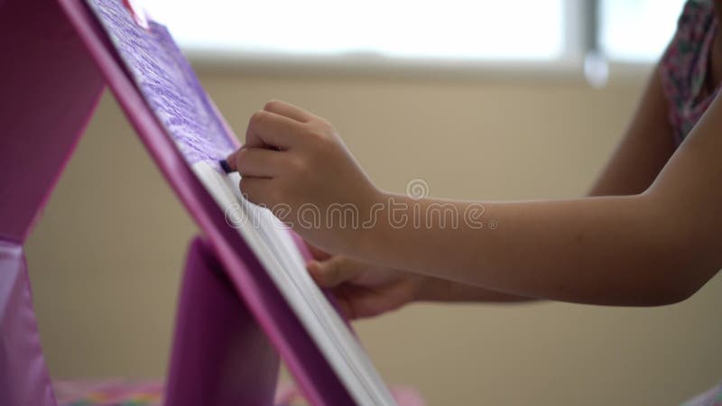 Little Girl Hand Drawing at Paper Stock Video - Video of draw ...