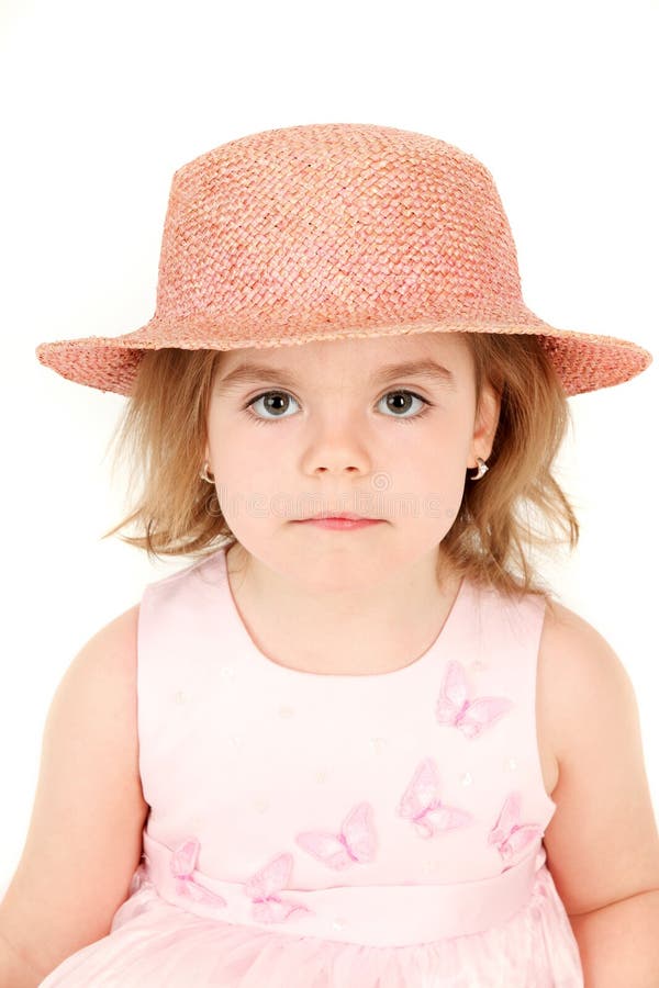 Little girl in hat stock image. Image of vertical, person - 11310571