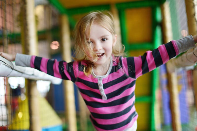 Little Girl Having Fun on a Playground Stock Image - Image of plastic ...