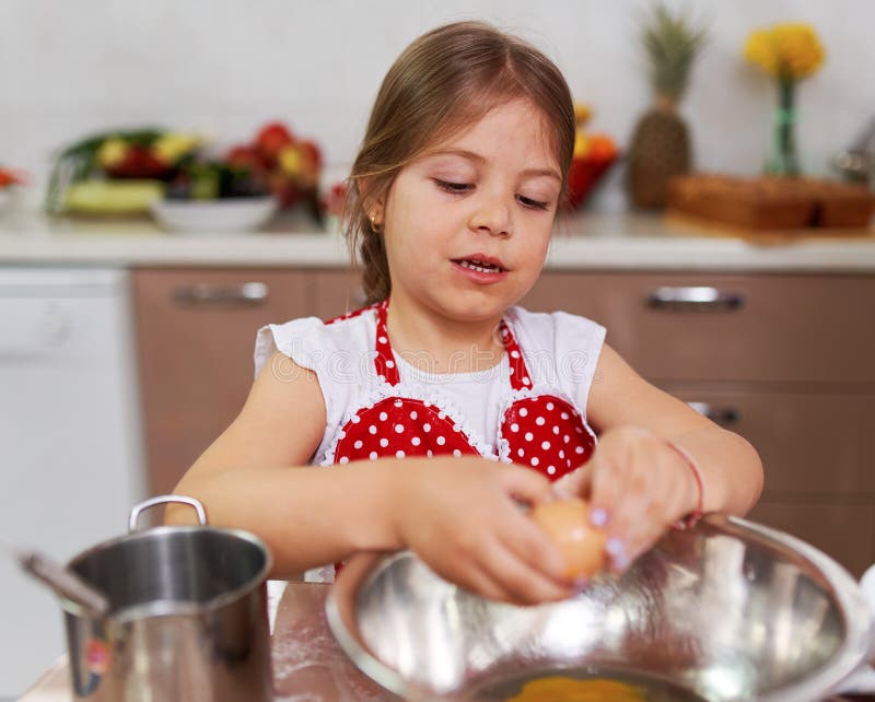 Little Girl Helping in the Kitchen Stock Image - Image of home ...
