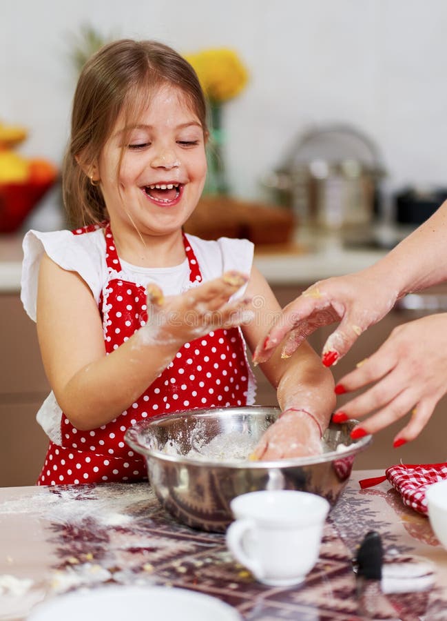 Little Girl Helping in the Kitchen Stock Photo - Image of cookies ...