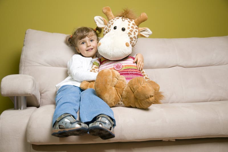 Little Girl with Her Big Friend Stock Image - Image of friend, embrace ...