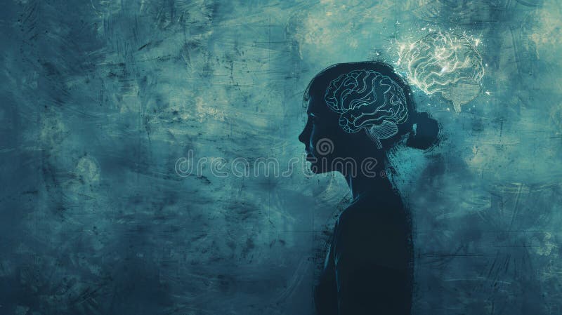 A Little Girl and Her Brain Stock Photo - Image of acceptance, head ...