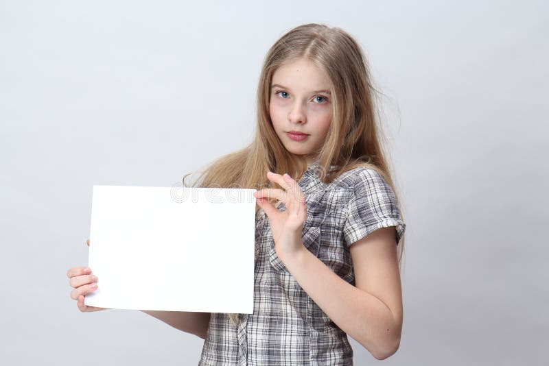 Girl holding a blank sign stock photo. Image of message - 30212360