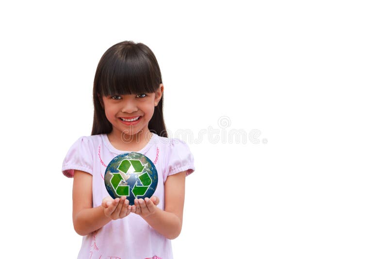 Little girl holding earth stock photo. Image of embracing - 23259498