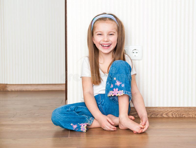 Adorable Girl Turning Off the Light-switch Stock Image - Image of ...