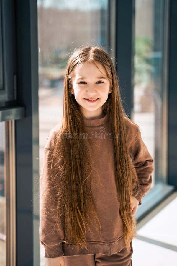 Little Girl at Home. Portrait of Young Girl Stock Image - Image of ...