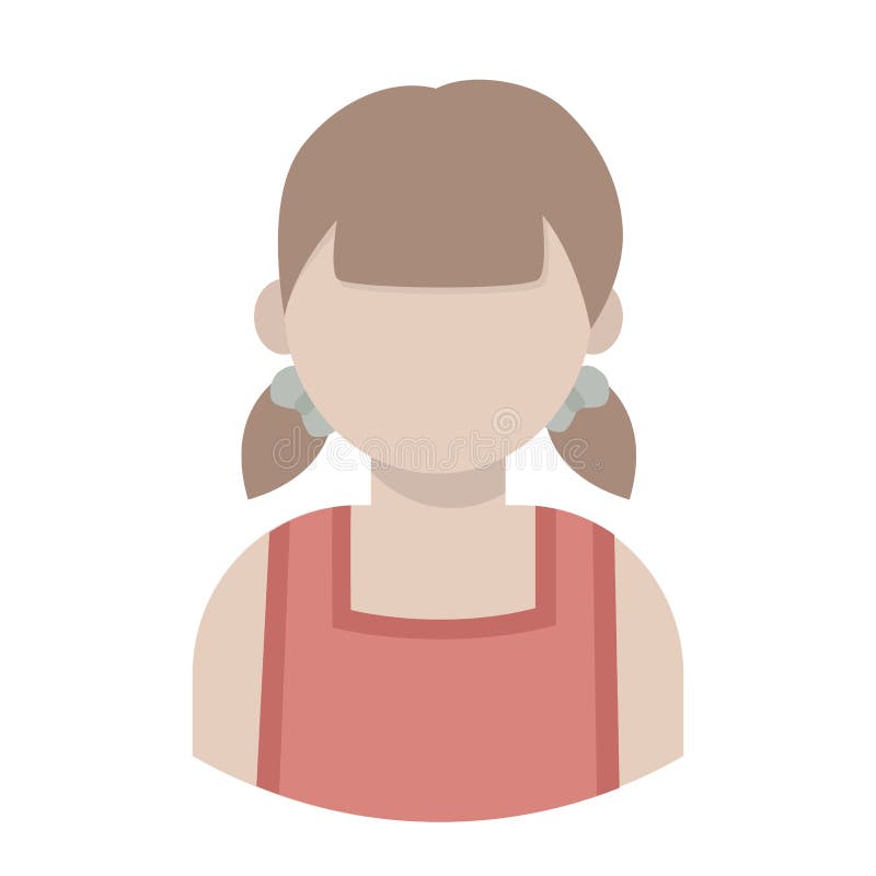 Little Girl Icon Flat. User Avatar Stock Vector - Illustration of ...