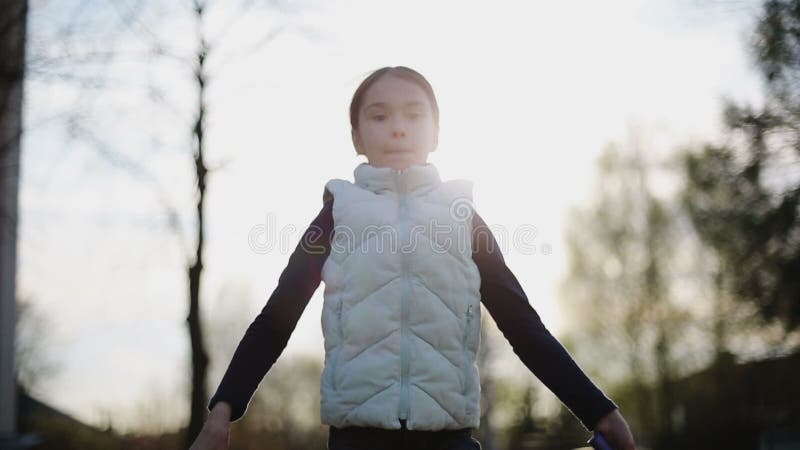 Little Girl Jumping Rope at Sunset Stock Video - Video of person, girl ...