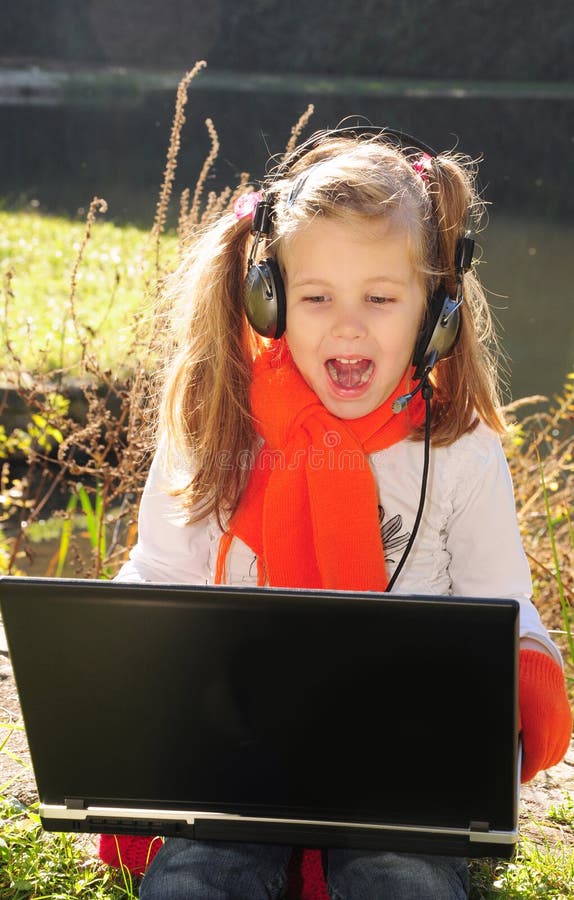 694 Little Girl Typing Laptop Keyboard Stock Photos - Free & Royalty ...