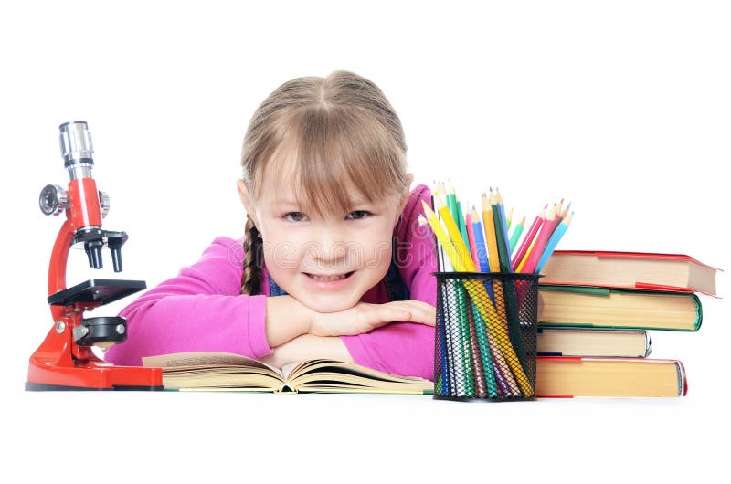 The little girl learn stock photo. Image of concentration - 29304950