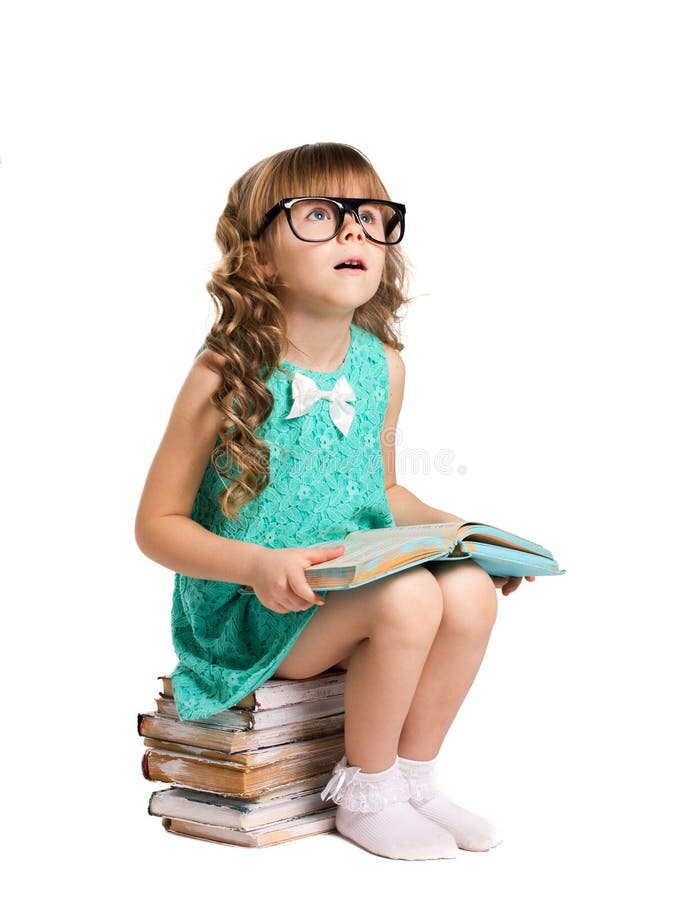 Little girl learning stock image. Image of clever, book - 37558599