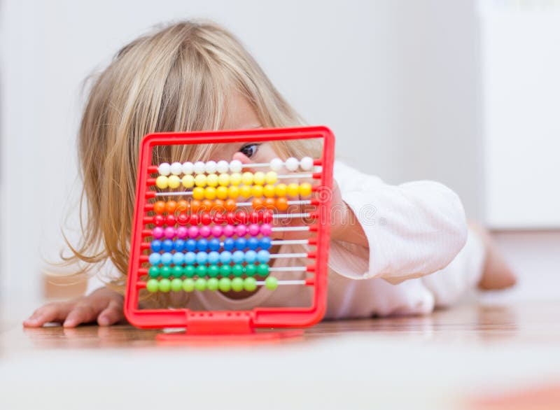 Little Girl Learning with Abacus Stock Photo - Image of preschooler ...