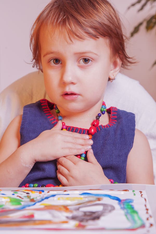 Little Girl Learning To Paint Child Development in Art, Training ...