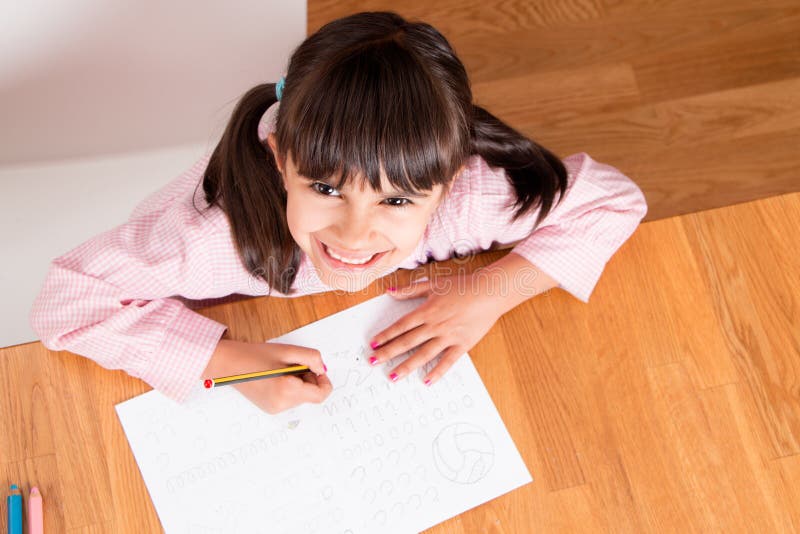 Little Girl Learning To Write Stock Image - Image of knowledge ...