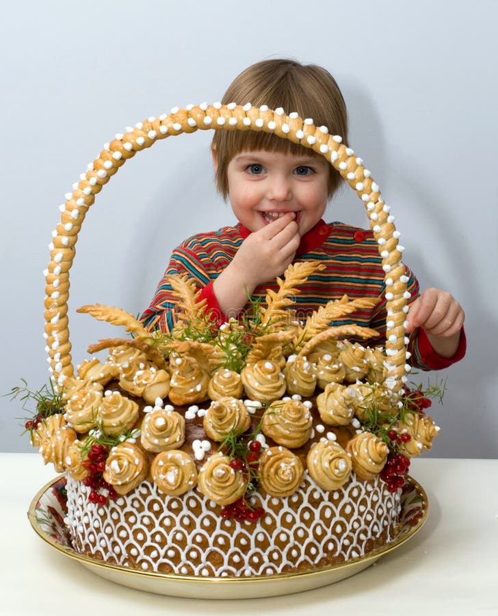 Girl with Loaf of White Bread on Cereal Field Stock Image - Image of ...